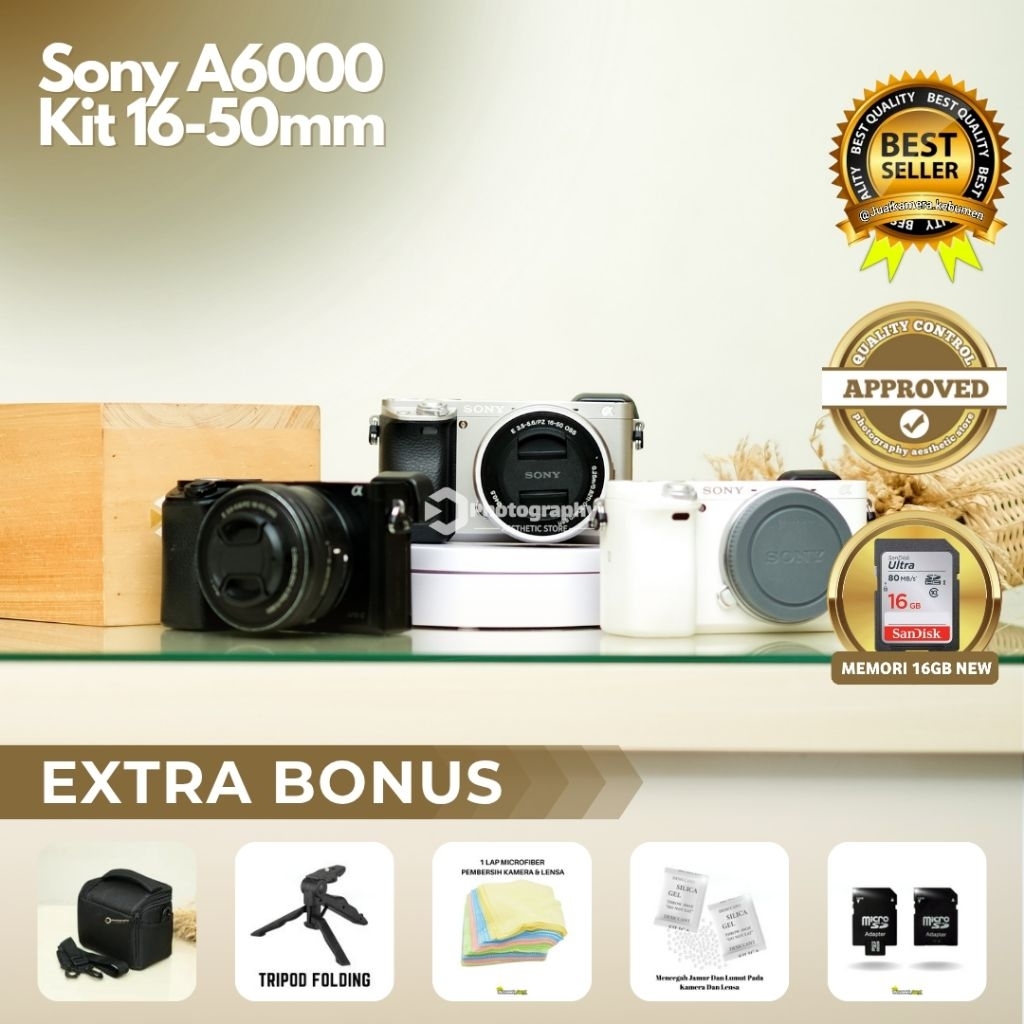 Jual Kamera Sony A6000 Lensa Kit 16-50MM Siap Pakai (Banyak Bonus ...