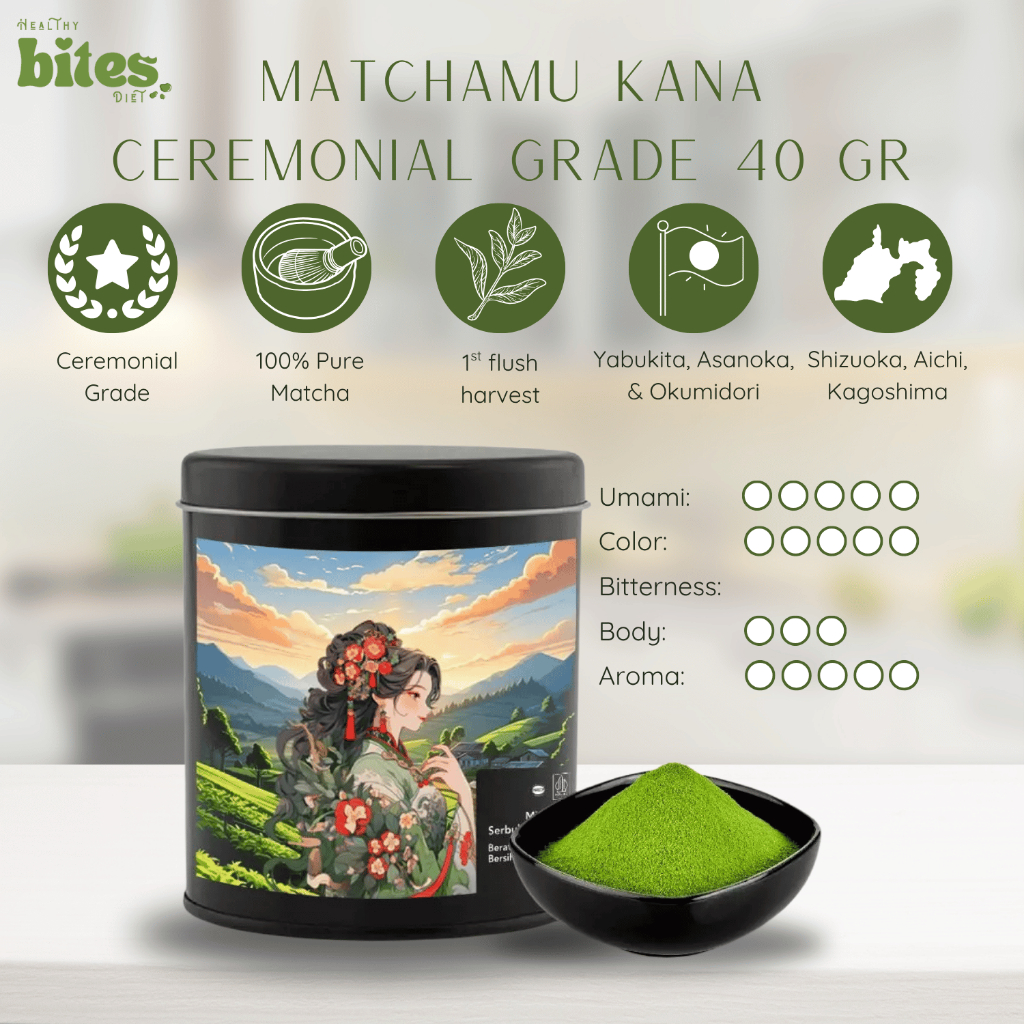 Jual Matchamu Kana Ceremonial Matcha Tincan 40gr Pure Japanese Matcha ...
