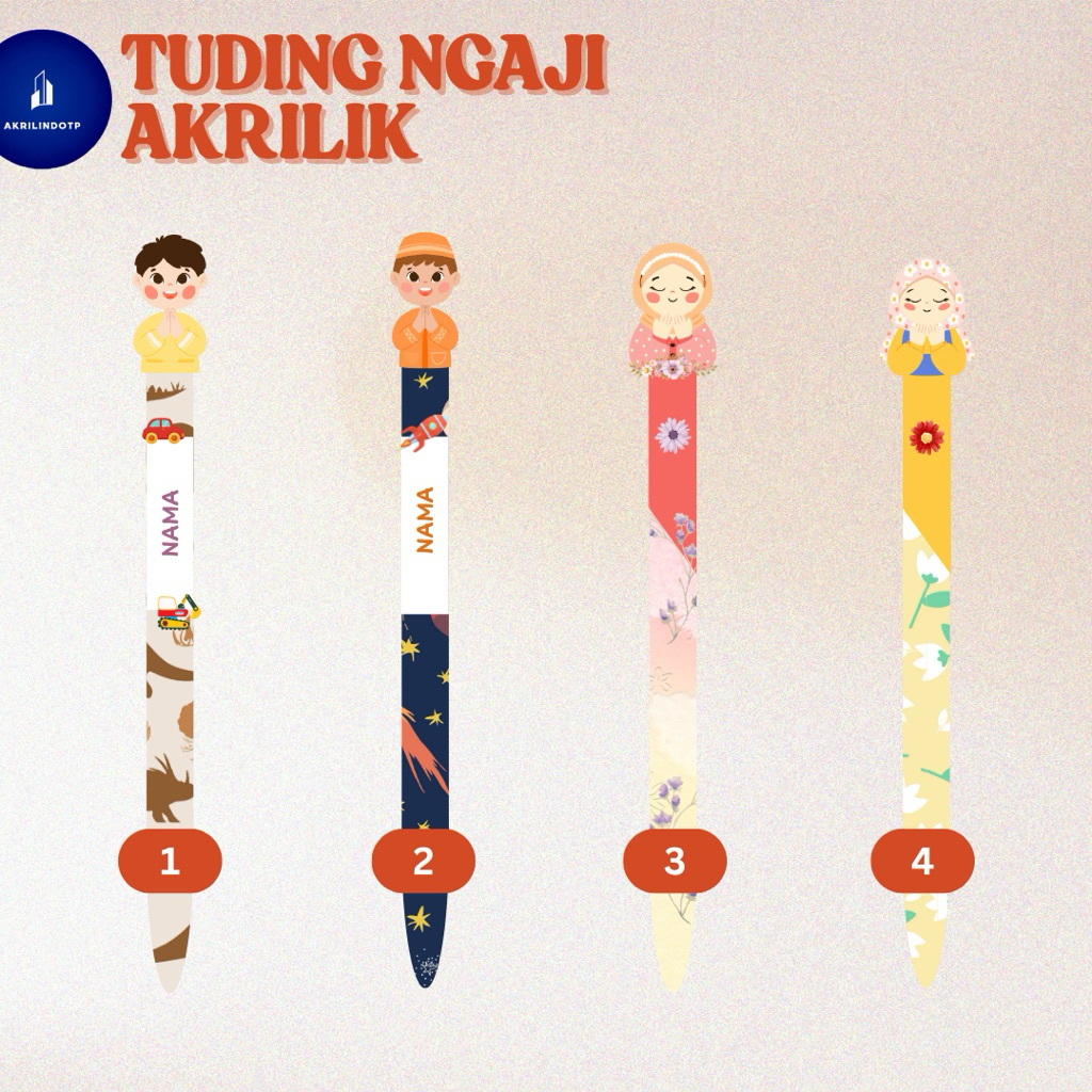Jual Tuding Ngaji - Kalam Ngaji - Duding Ngaji Anak Akrilik Custom Nama ...