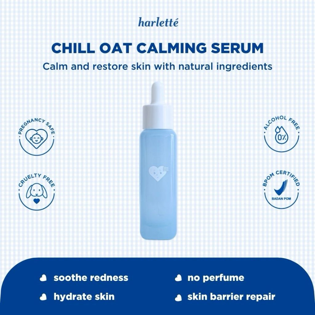 Jual Harlette Chill Oat Calming Serum | Red,Troubled Skin,Oat ...