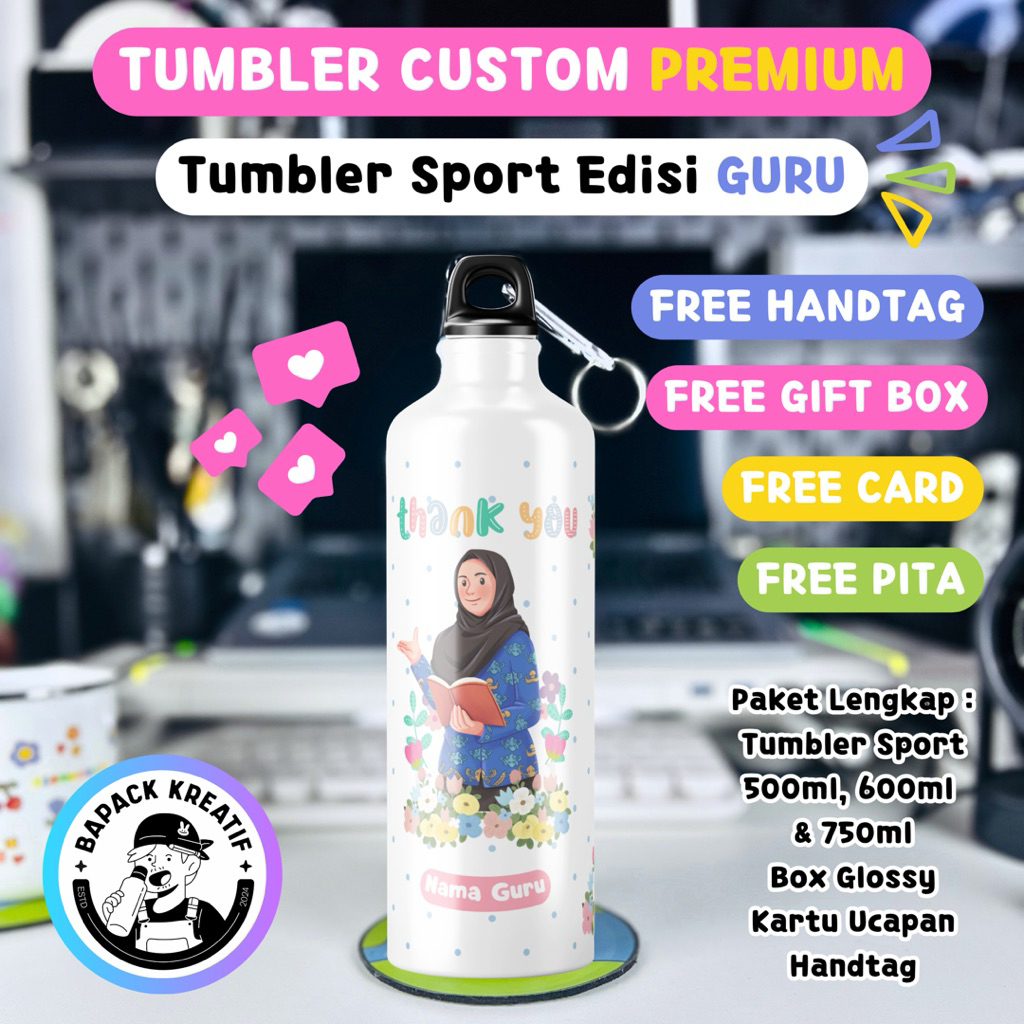 Jual Tumbler Sport Custom SEHARI JADI Guru Gift Hadiah Guru Hampers ...