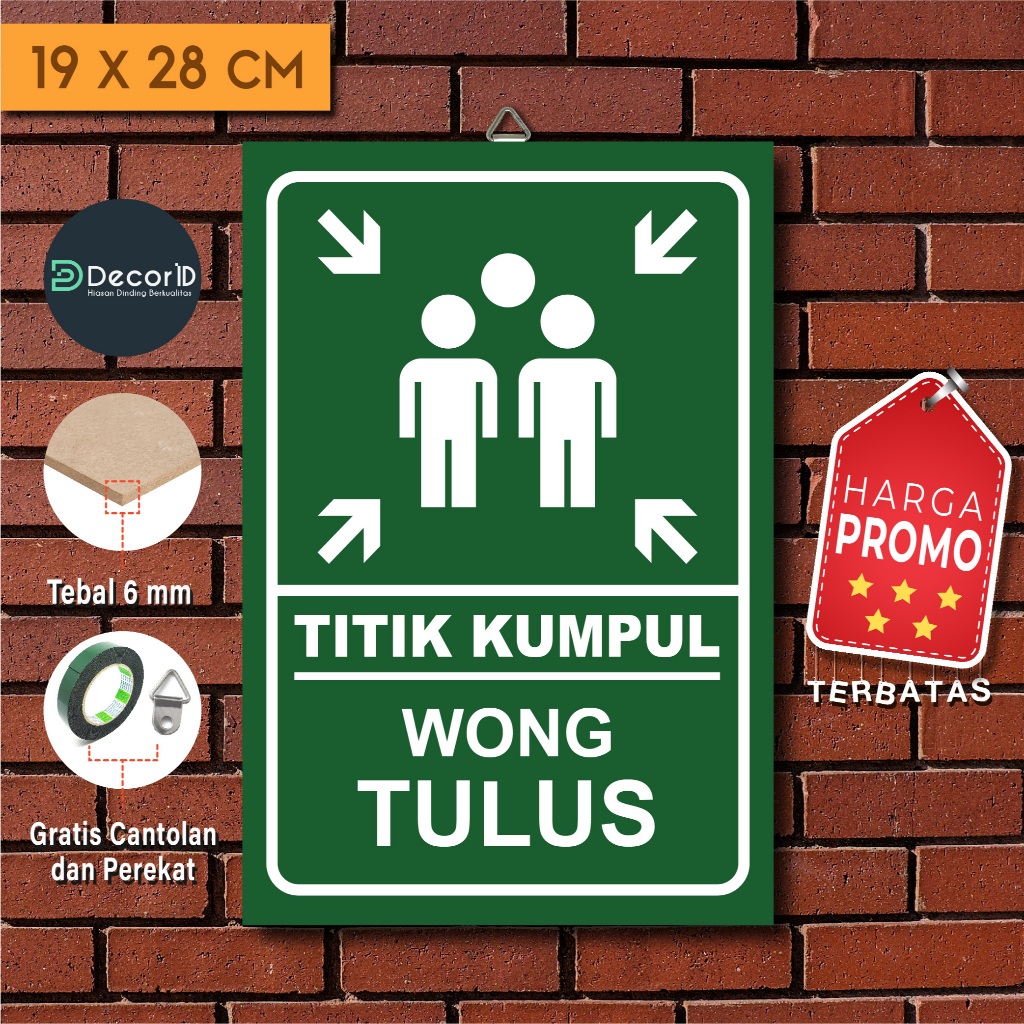 Jual Hiasan Dinding Titik Kumpul Unik Poster Wall Decor Kayu Tanda ...