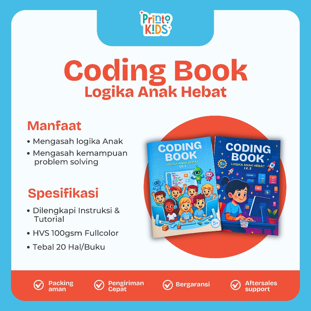 Jual Buku Coding Anak 3 4 5 6 Tahun Buku Aktivitas Anak, Belajar Logika ...