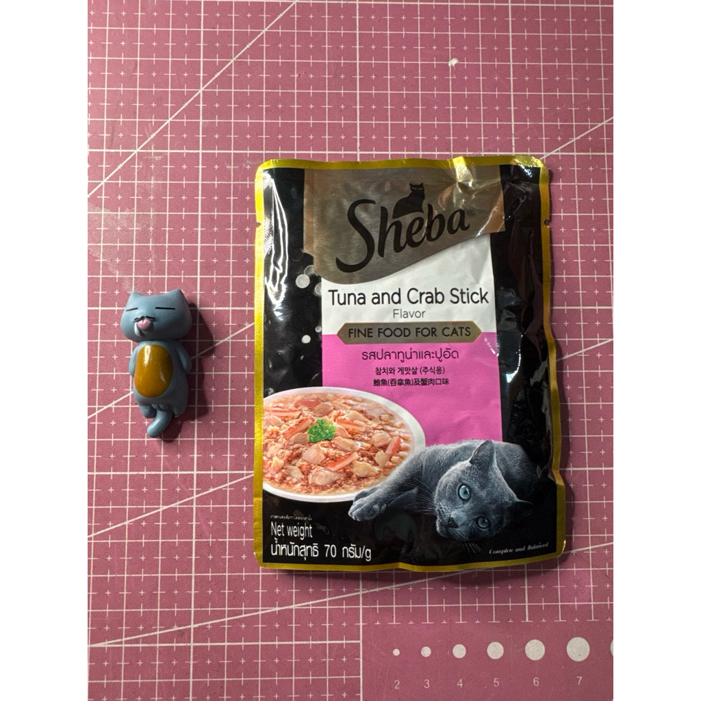 Jual sheba pouch tuna and crab stick flavor - fine food for cats 70g ...
