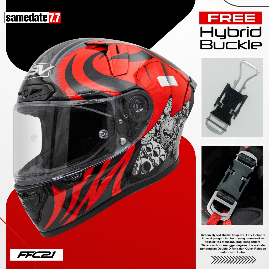 Jual RSV FFC21 SERIES (Semua Motif) + Free Hybrid Buckle Strap – Helm ...