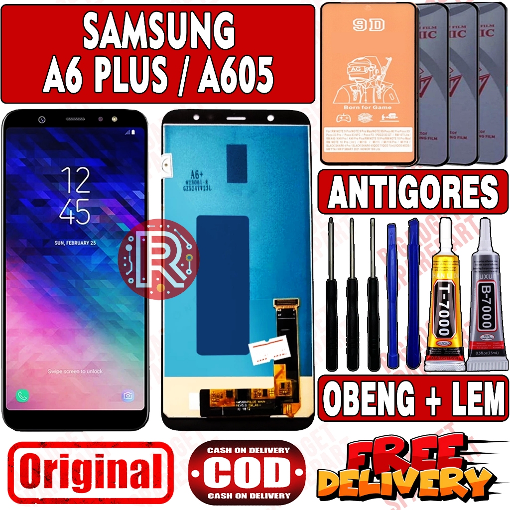Jual LCD SAMSUNG A6 PLUS / A605 ORIGINAL OEM FULLSET LCD TOUCHSCREEN | Shopee Indonesia