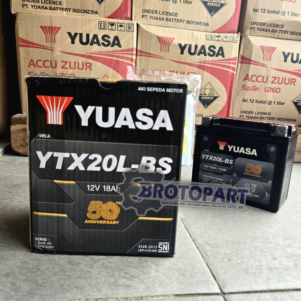 Jual Aki Motor Yuasa YTX20L BS MF Accu kering 12v 18.9Ah Original Yuasa | Shopee Indonesia