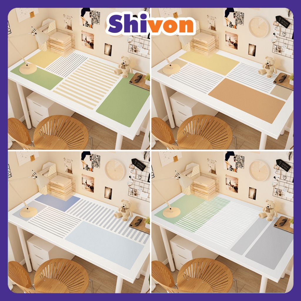 Jual Shivon Taplak Meja PVC Motif Garis Blok Warna Pastel Estetik ...