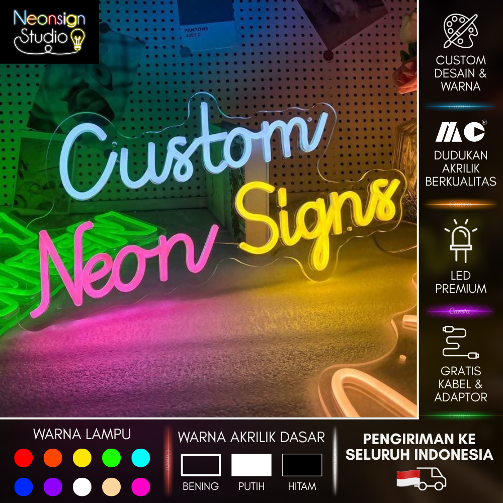 Jual Neonsign Custom / Neonflex Bebas Desain Dan Warna LED│Custom ...