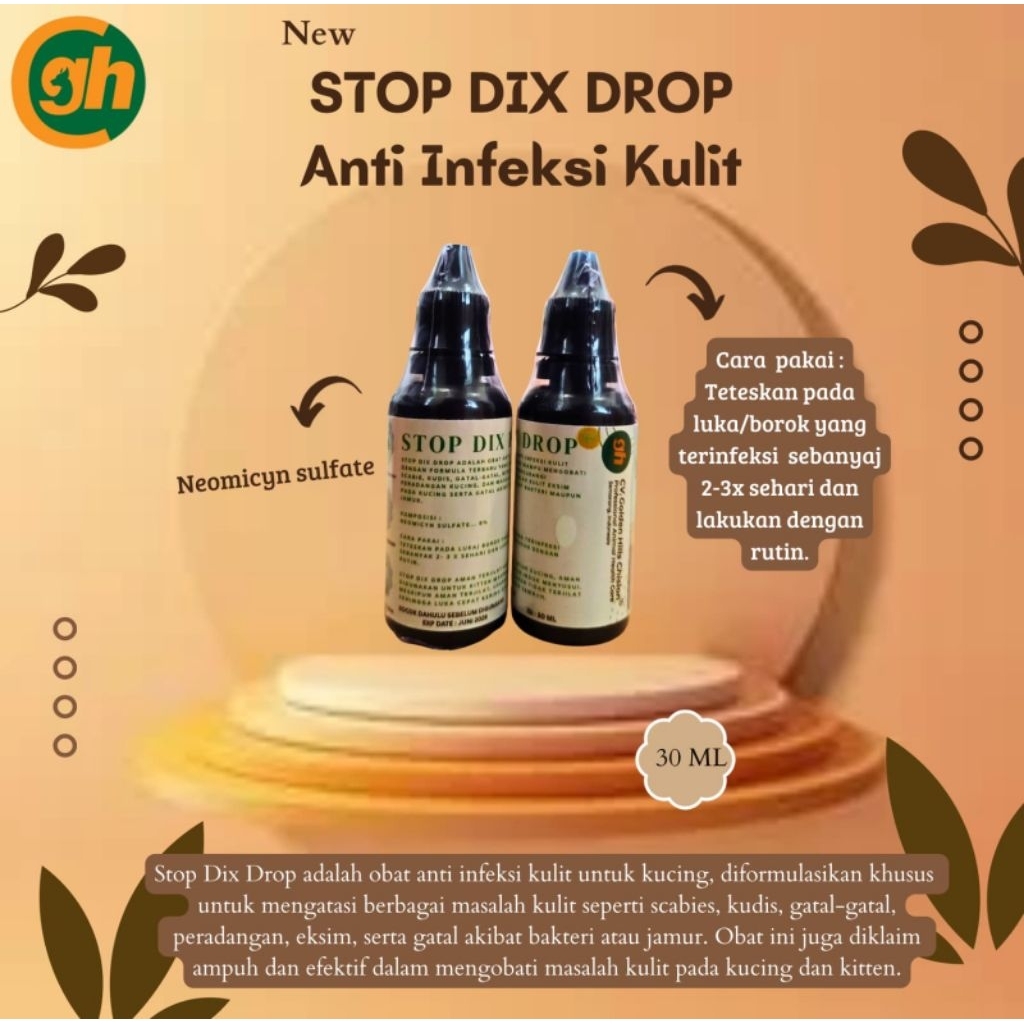 Jual Stop Dix Drop 30ml Obat Anti Infeksi Kulit Pada Kucing (kemasan ...
