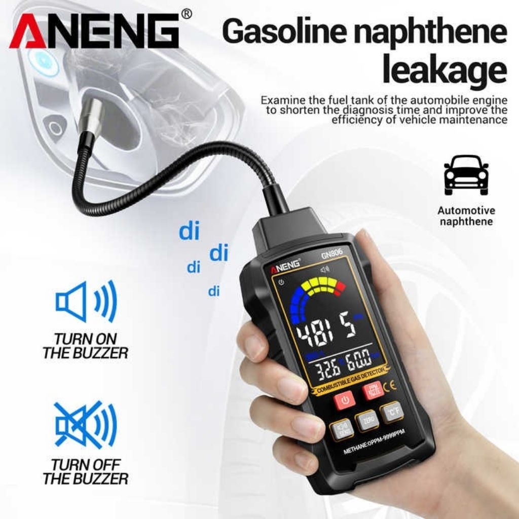 Jual Aneng Alat Deteksi Gas Bocor Leak Combustible Detector LCD Digital - GN806 - Black | Shopee ...