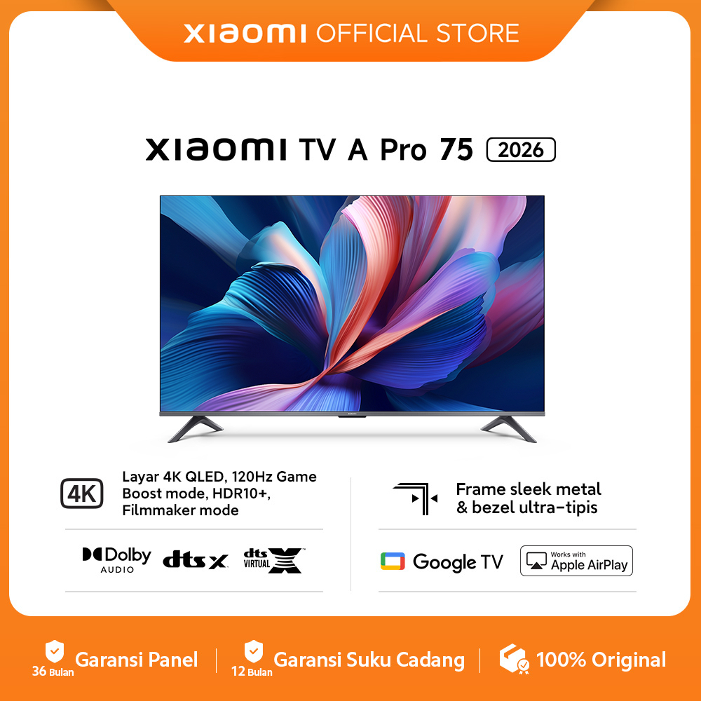 Jual Xiaomi TV A Pro 75 2026 | Layar 4K QLED 120 Hz Game Boost Mode HDR10+ Filmmaker Mode ...
