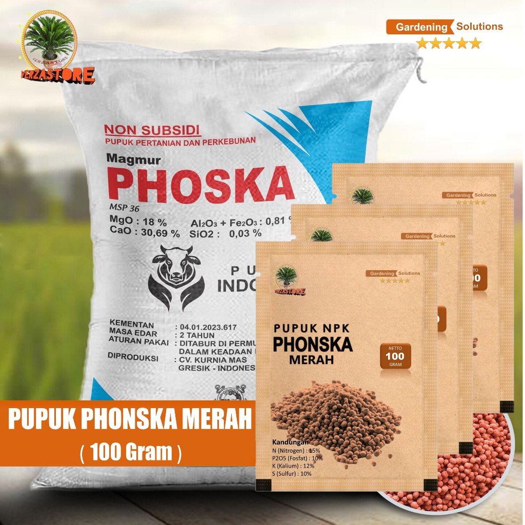 Jual Pupuk NPK Phonska Pupuk Majemuk Lengkap Bermutu Repack 100 grm ...