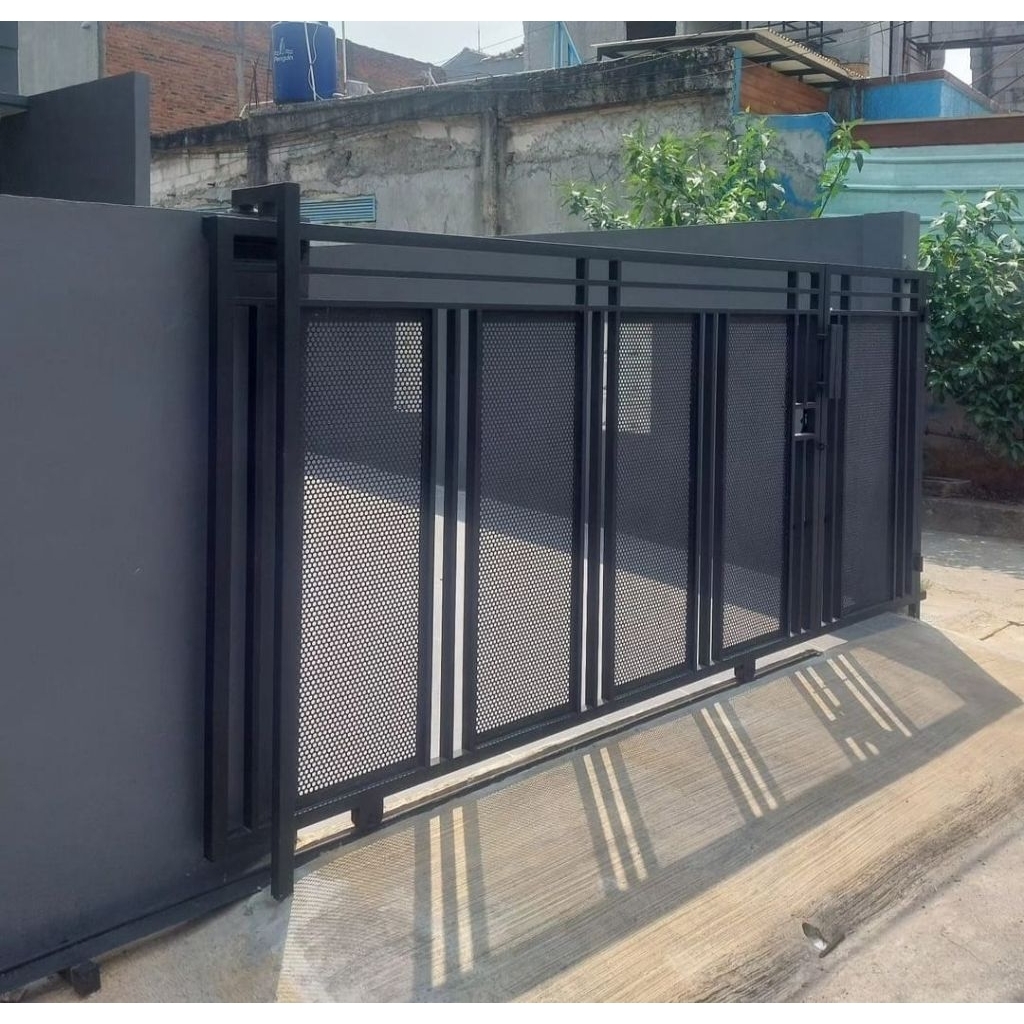 Jual pagar perforated pagar besi galvanis minimalis | Shopee Indonesia
