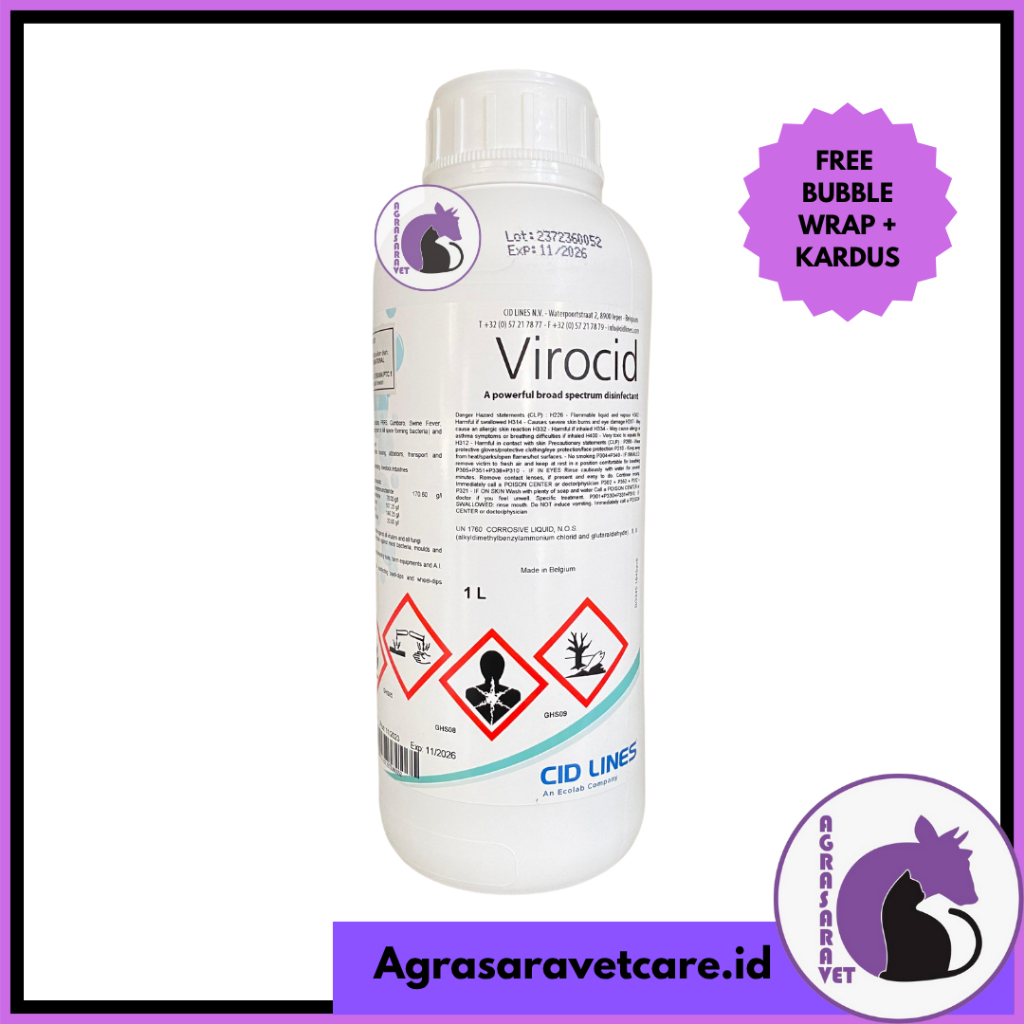 Jual Virocid 1 LITER- Disinfektan Ampuh Atasi Virus / Jamur / Bakteri ...
