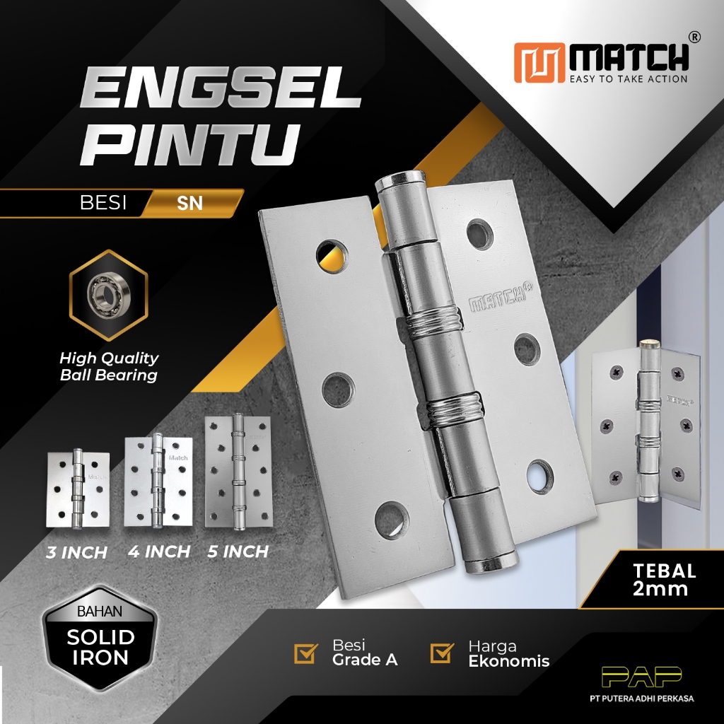 Jual Engsel Besi Match 3"/ 4"/ 5 " inch Engsel Besi Pintu Jendela ...