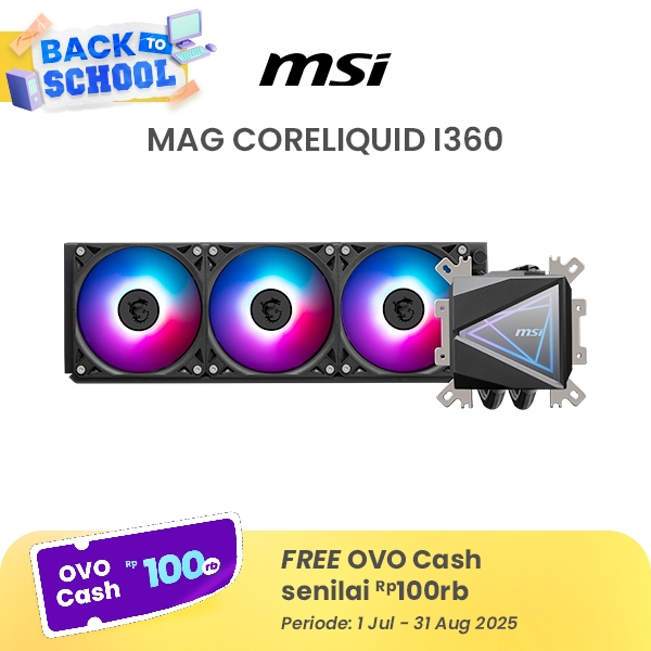 Jual MSI MAG Coreliquid I360 ARGB - Liquid CPU Cooler Fan 360mm | Shopee Indonesia