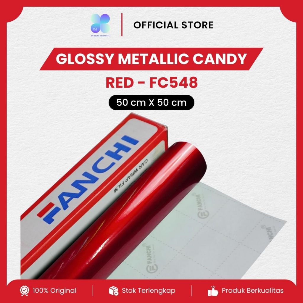 Jual Fanchi Stiker Skotlet Red Merah Candy Glossy Metalik FC548 Motor ...