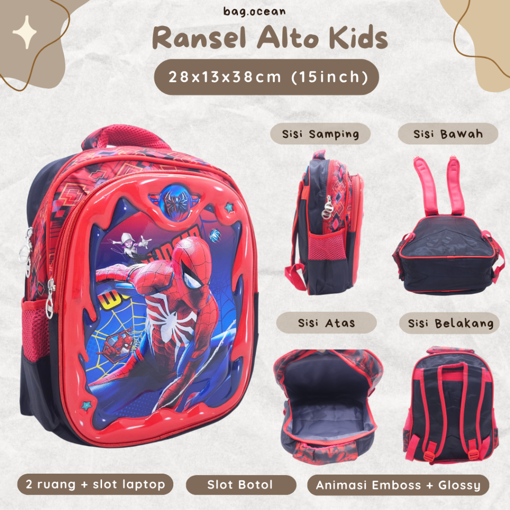 Jual TAS ALTO ANAK EMBOSS BUS ANIMASI HERO 16 INCHI MURAH / TAS ANAK ...