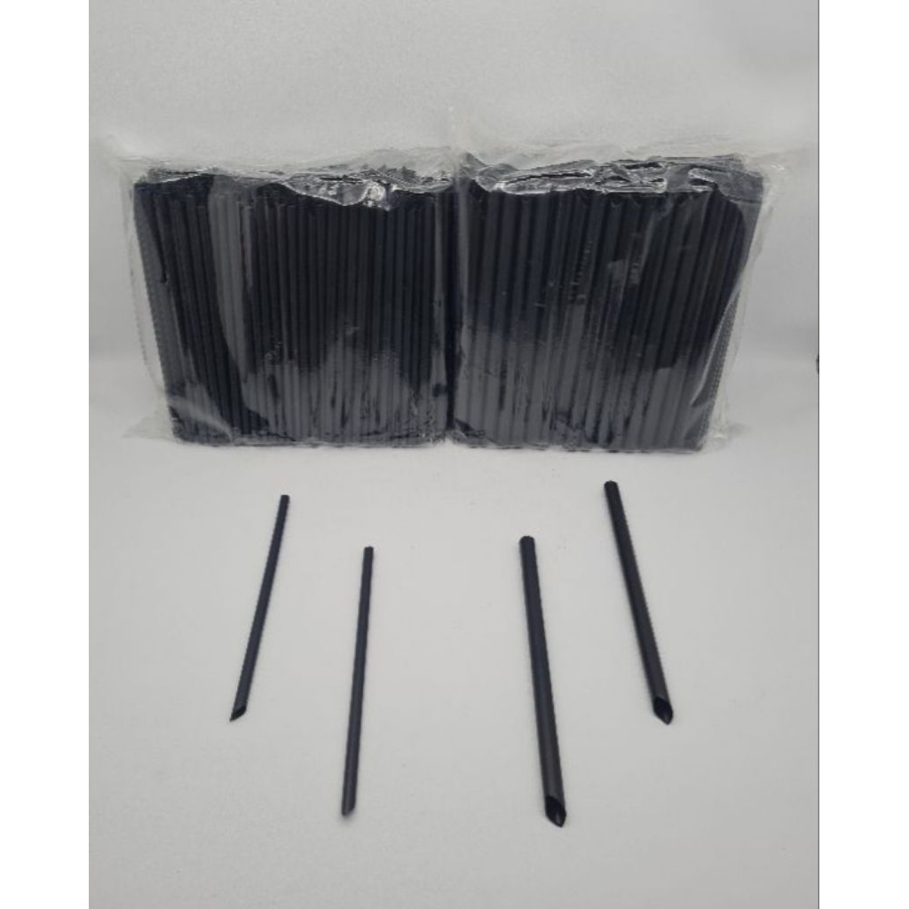 Jual Sedotan Hitam Non Steril 6mm dan 10mm Ujung Runcing Isi 125 Pcs ...