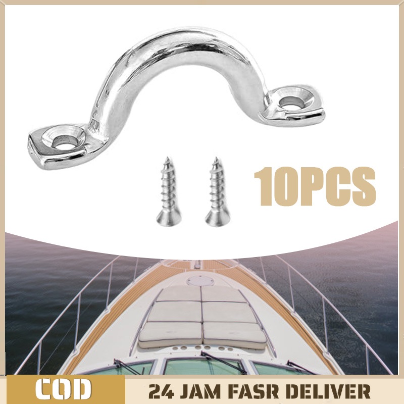 Jual 10pcs M4 Boat Pad Eye Strap 304 Stainless Steel Ceiling Hook Pad ...