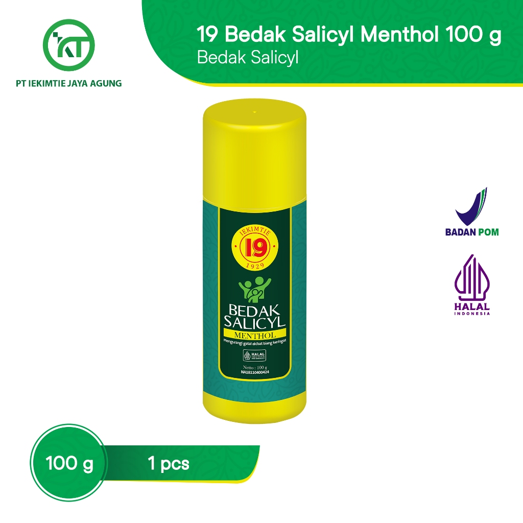 Jual Bedak Salicyl 19 Menthol Botol - 100 g I Bedak Gatal, Ruam, dan ...