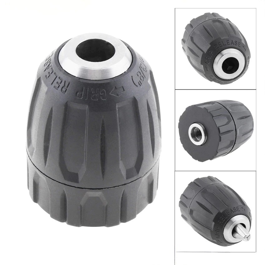 Jual Keyless chuck kepala bor drill chuck tanpa kunci 10mm 3/8" 24UNF ...