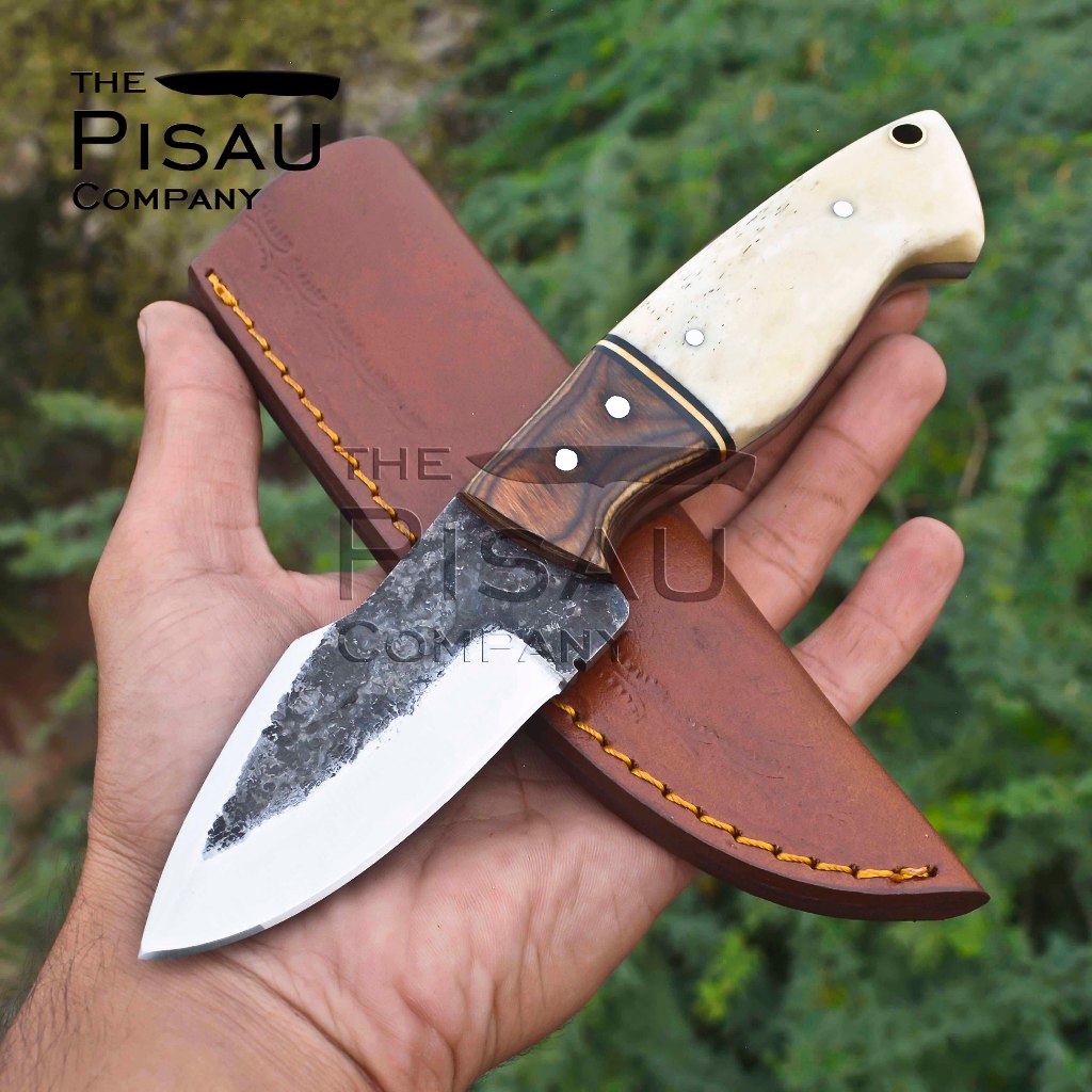 Jual Ready Stock - Pisau Import Skinner Handmade dengan Gagang Bone & Sarung Kulit | Camping ...