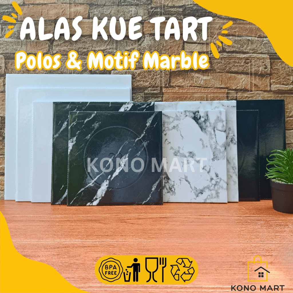 Jual Alas Kue Tart Cake Board Putih Hitam Marble 18 20 22 24 25 28 30 ...