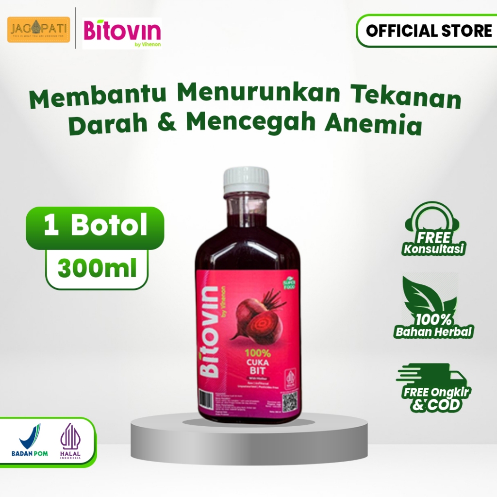Jual BITOVIN Cuka Buah Bit 300ml | Turunkan Kolesterol & Darah Tinggi ...