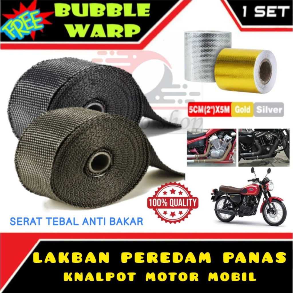 Jual [Permeter] Lakban kain Peredam anti Panas Knalpot Motor Mobil ...