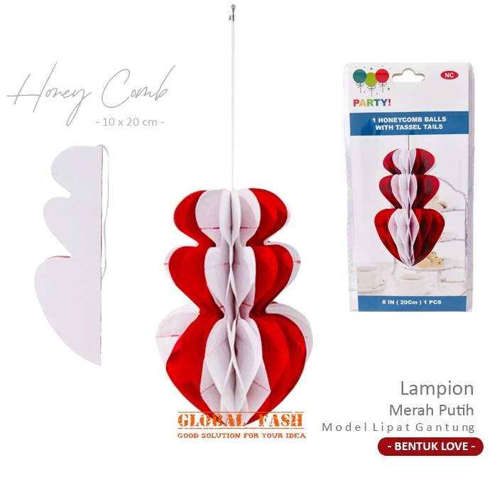 Jual Lampion Lipat Love Merah Putih Dirgahayu 17 Agustus Dekorasi ...