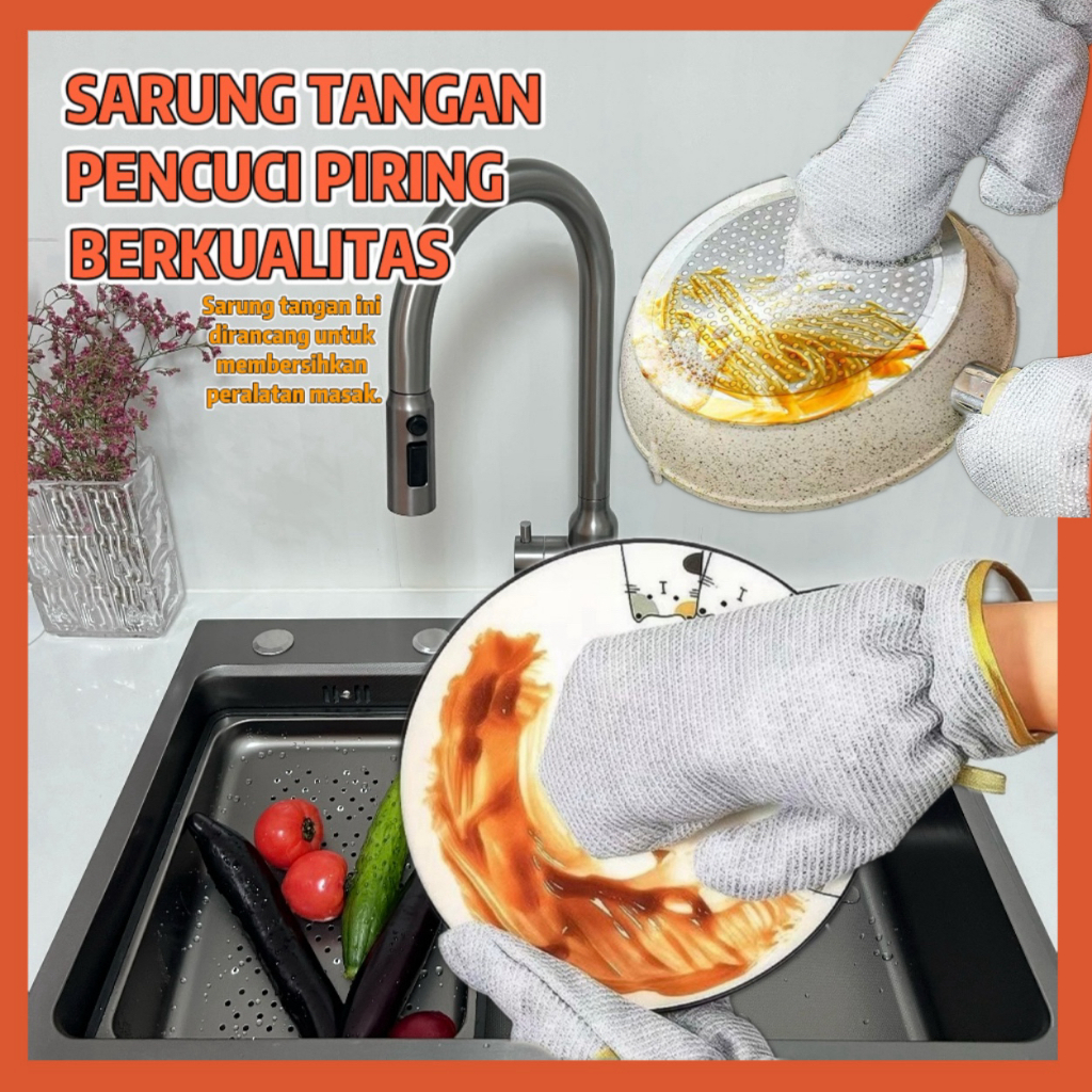 Jual Sarung tangan pencuci piring dari kawat baja, kain pencuci piring ...