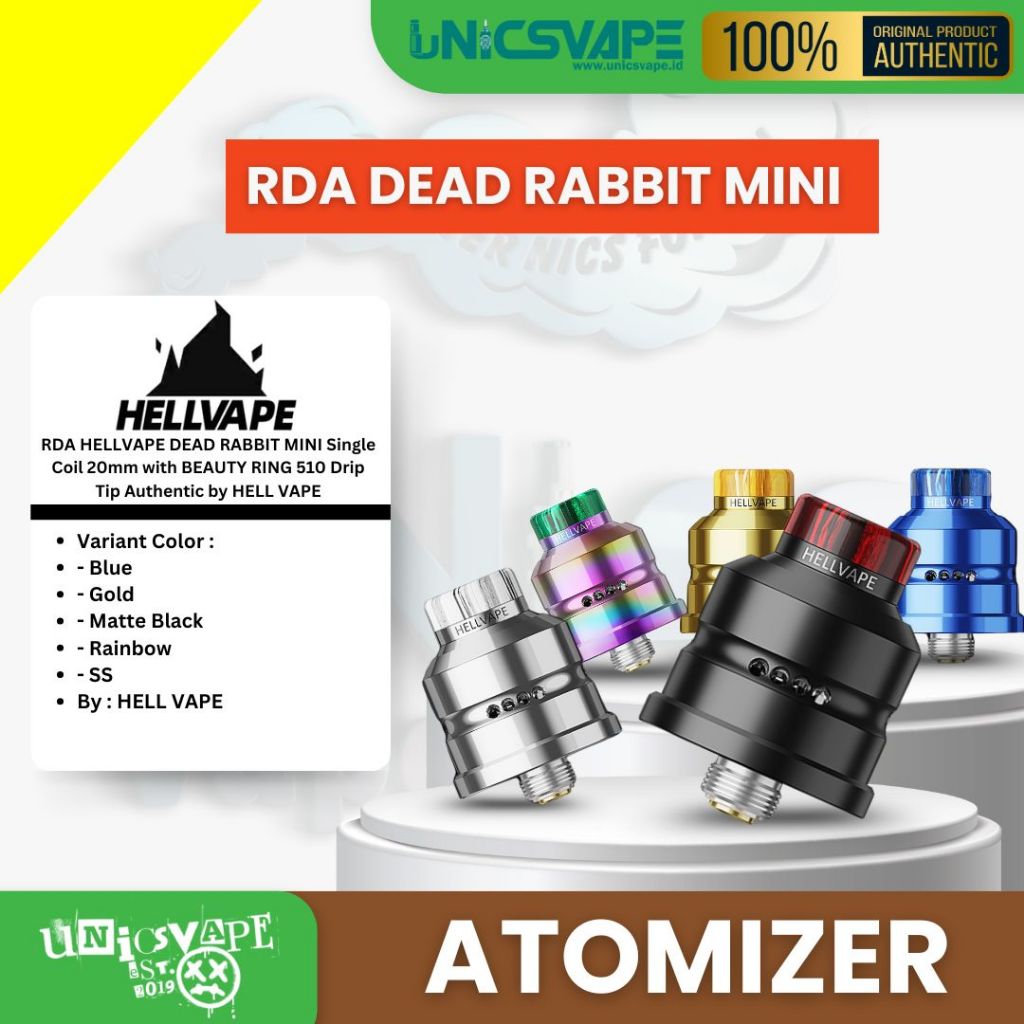 Jual RDA HELLVAPE DEAD RABBIT MINI Single Coil 20mm with BEAUTY RING ...