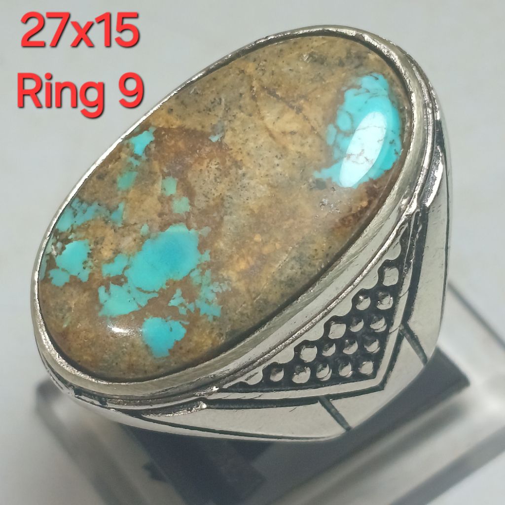 Jual RING,9 NATURAL PIRUS PERSIA ORIGINAL IRAN 27x15 | Shopee Indonesia