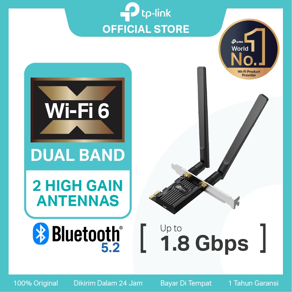 Jual TP-Link Archer TX20E | PCIe Adapter | AX1800 Wi-Fi 6 | Bluetooth 5 ...
