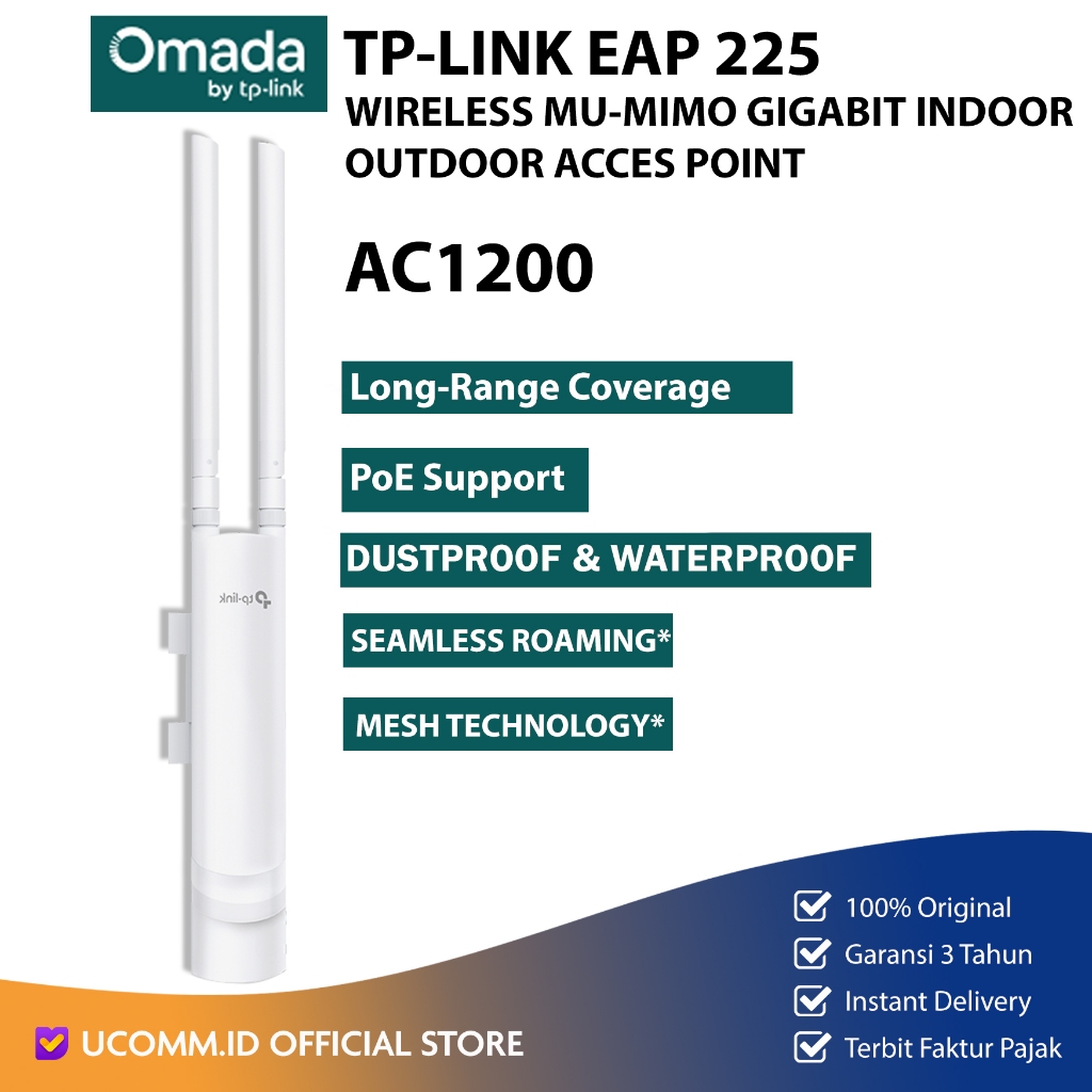 Jual TP Link EAP 225 Omada Wireless AC1200 MU-MIMO Gigabit Outdoor ...