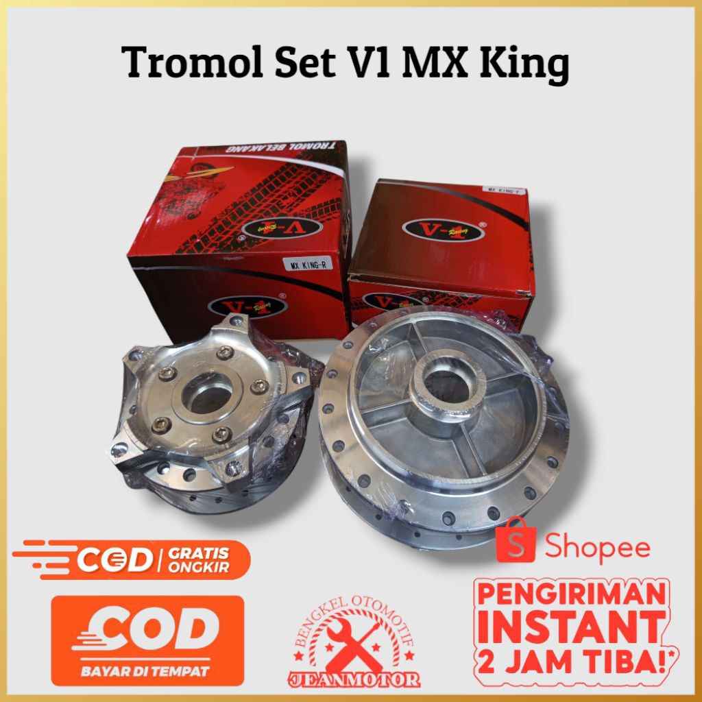 Jual Tromol Set V1 MX King Depan Belakang Chrome 36 Hole Original ...