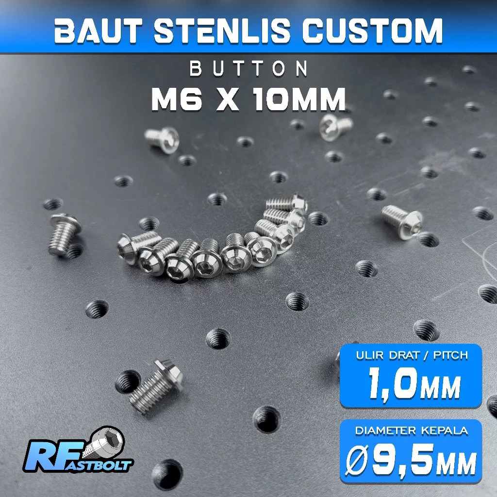 Jual Baut Button Baud Stainless Steel Custom Ala Titanium Baut Stenlis ...