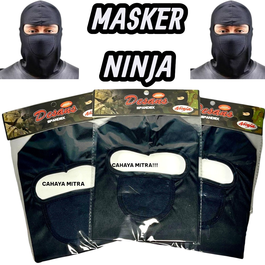 Jual Masker Ninja Hitam Polos Full Face / Masker Ninja Busa | Shopee ...