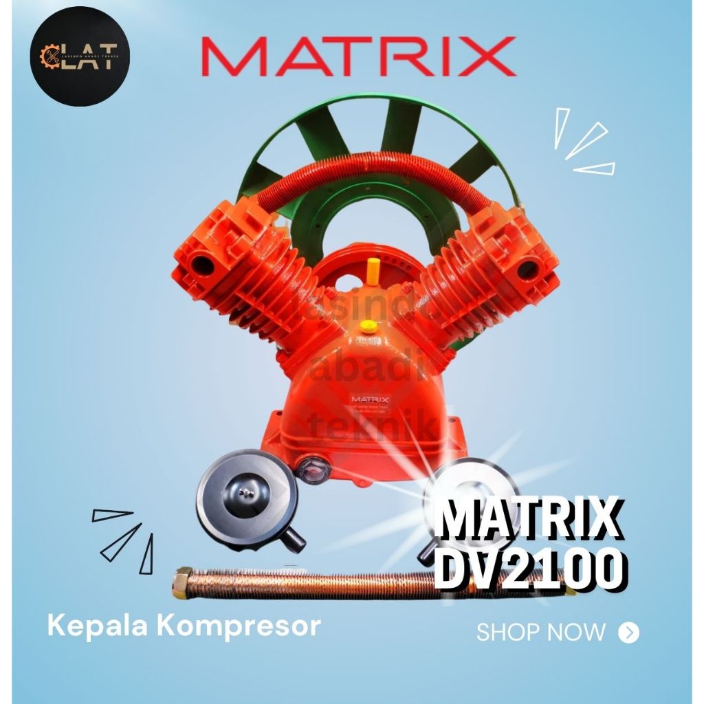 Jual Kepala Kompresor 7.5HP DV2100 MATRIX / Bare Air Head Compressor 7 ...