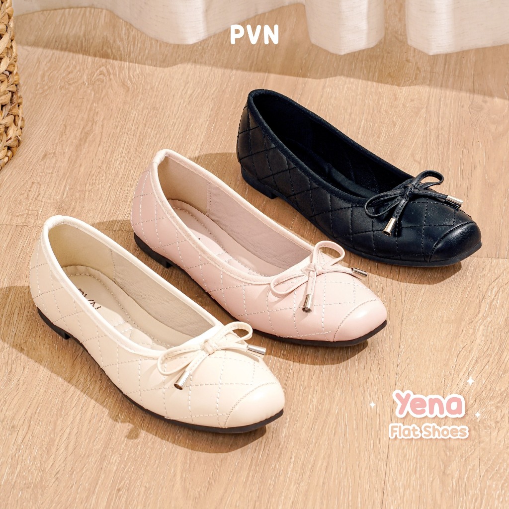 Jual PVN Flat Shoes Collections Yena Hitam Wanita Balet Women Shoes 031 | Shopee Indonesia