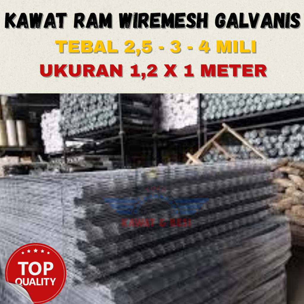 Jual Kawat Ram Wiremesh Galvanis Lembaran 1,2x1m Kotak 5x5cm Tebal 2,5 ...