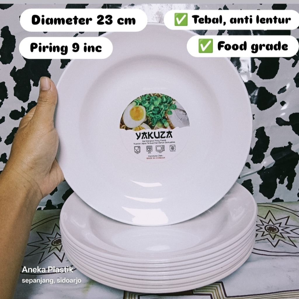 Jual ( DAPAT 12 BIJI ) piring semi melamin putih / piring tebal ...
