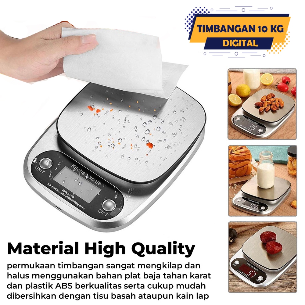 Jual Timbangan Dapur Digital Kitchen Scale 10kg / Timbangan Kue / Timbangan Kopi / Timbangan ...