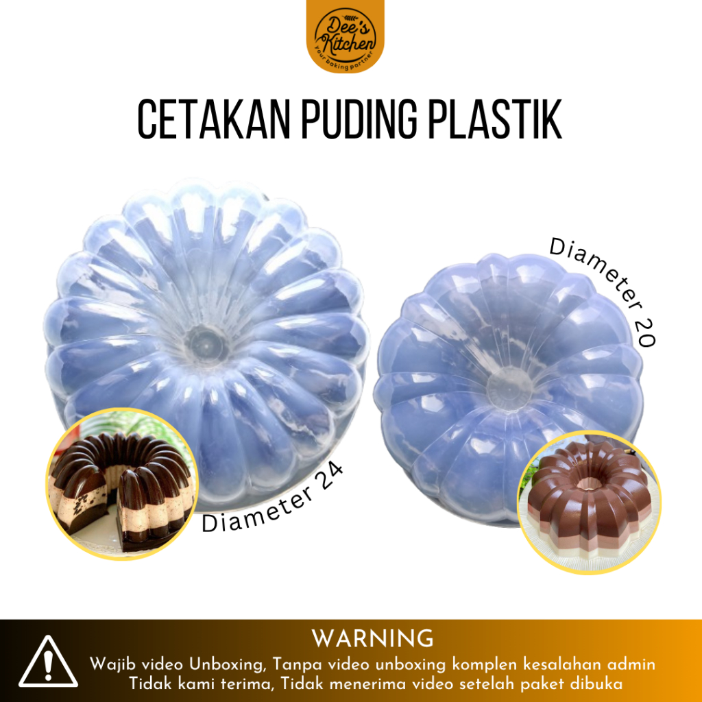 Jual [Satuan] Cetakan Puding Plastik | Cetakan pudding besar D20cm ...