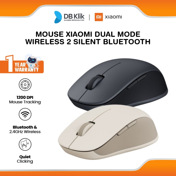 Jual Xiaomi Mouse Dual Mode Wireless 2 Silent 1200 DPI 2.4 GHz ...