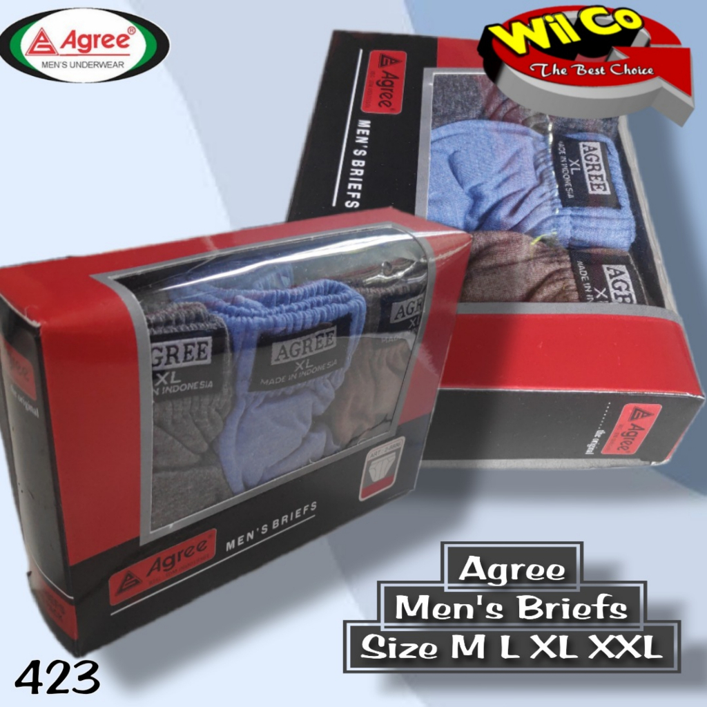 Jual K423 (1-3 pcs) Agree Celana Dalam Pria Dewasa Segitiga, Cd Cowok Size M - XXL | Shopee ...