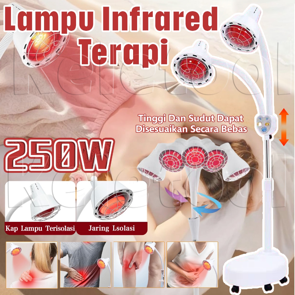 Jual Stand Lampu Infrared Terapi 150 Watt Kepala Ganda Alat Inframerah ...