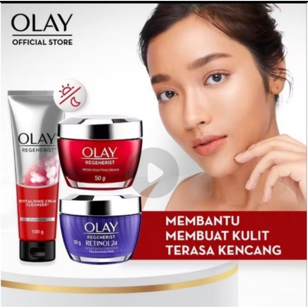 Jual OLAY REGENERIST SET CLEANSER 100ML + DAY CREAM 50G + RETINOL 24 ...